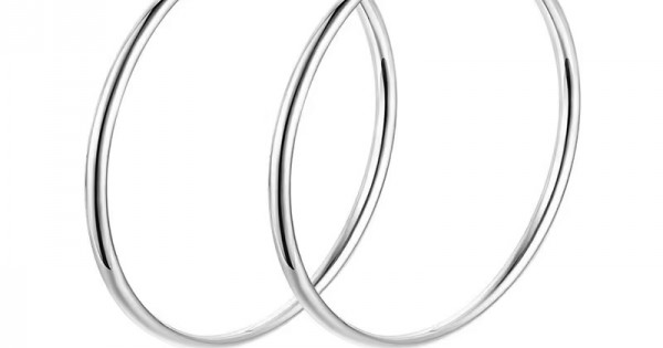 Cercei argintii creole mari din inox